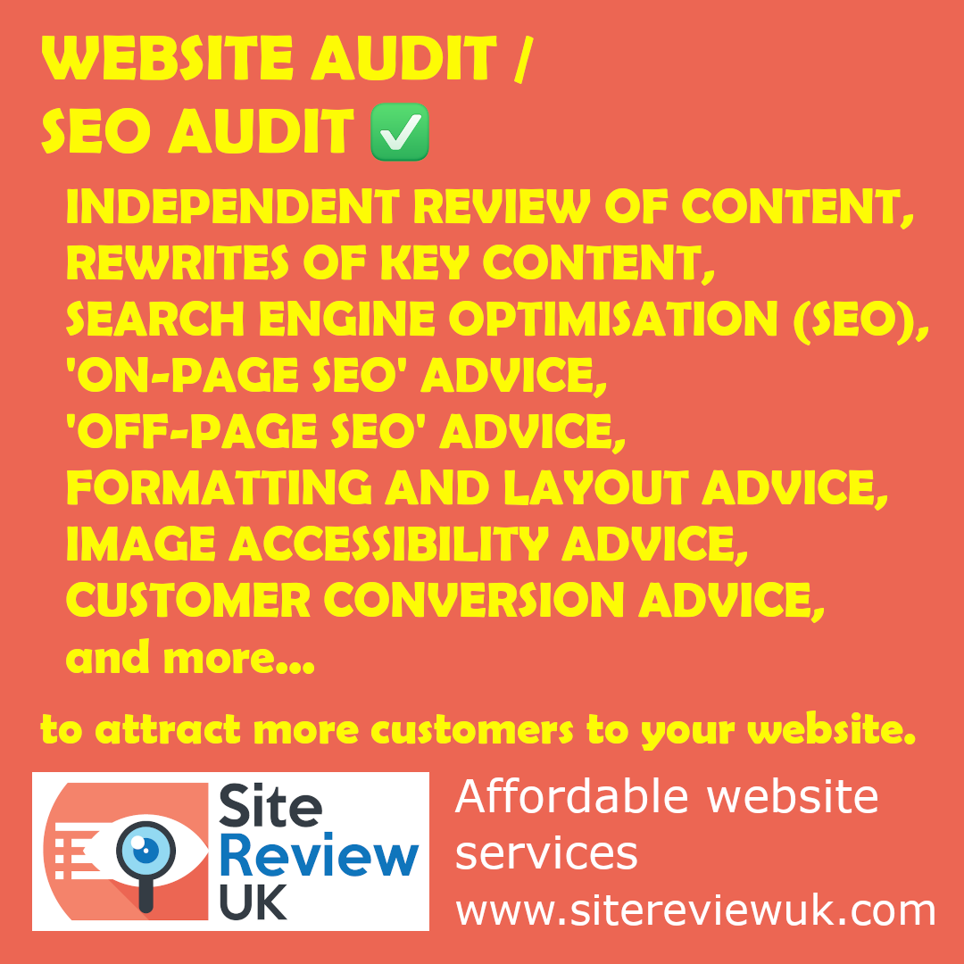 Website audit service | Affordable Site Review UK